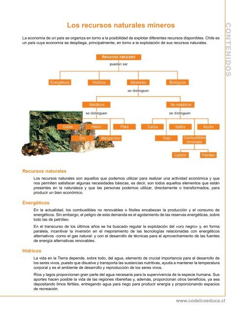 C O N T E N ID O S Los recursos naturales mineros - Codelco Educa