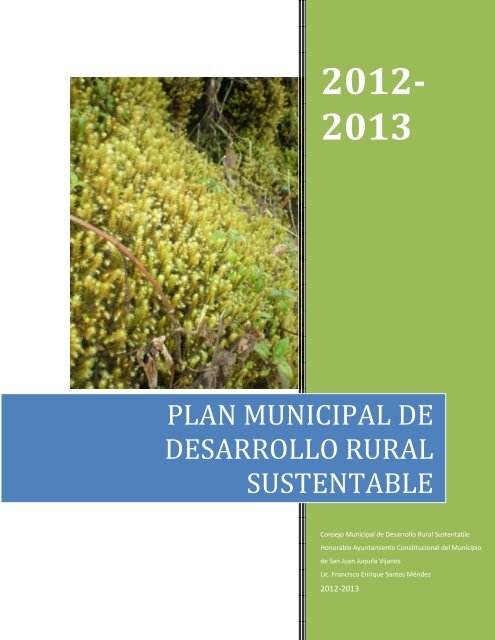 plan municipal de desarrollo rural sustentable - Secretaría de ...