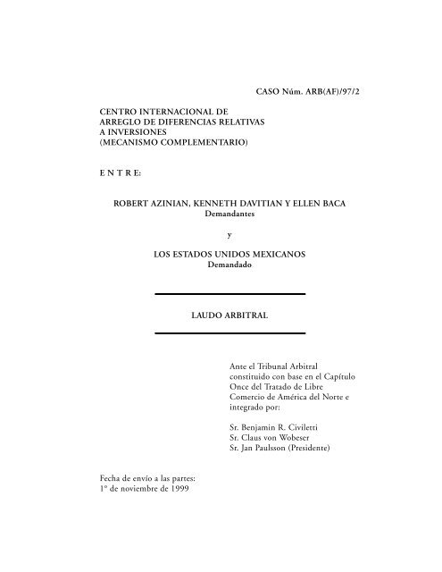 CASO Núm. ARB(AF)/97/2 CENTRO INTERNACIONAL DE ... - ICSID