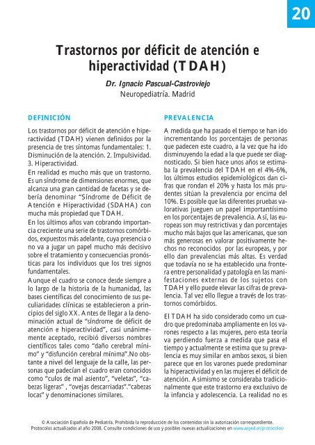 Trastornos por déficit de atención e hiperactividad (TDAH)