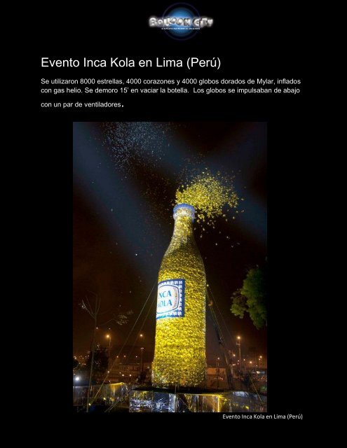Evento Inca Kola en Lima (Perú) - Balloon City