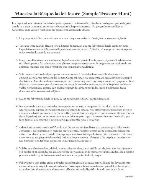 Muestra la Búsqueda del Tesoro (Sample ... - ReadWriteThink