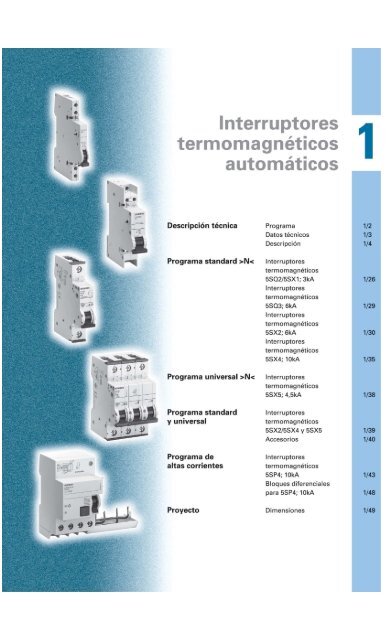 Interruptores termomagnéticos automáticos - Siemens