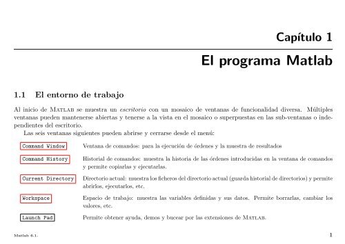 El programa Matlab - Departamento de Matemática Aplicada