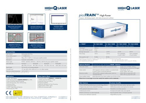 picoTRAIN™ High-Power - High Q Laser