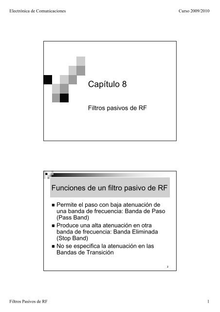Filtros pasivos de RF - GR