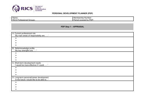 Personal Development Plan Template