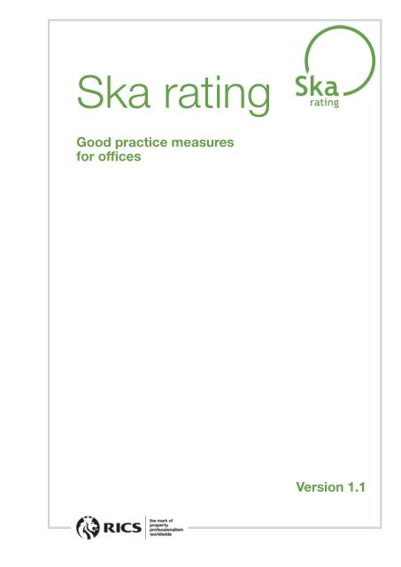 RICS Ska rating - Good practice measures for offices