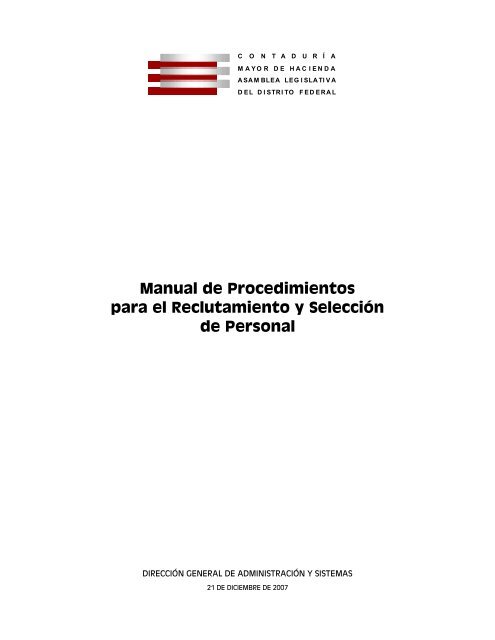 Manual de Procedimientos para el Reclutamiento y Selección de ...