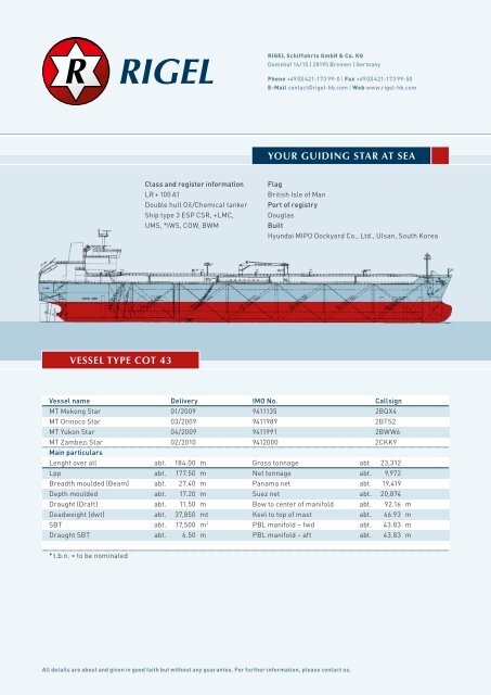 PDF file - RIGEL Schiffahrts GmbH & Co. KG