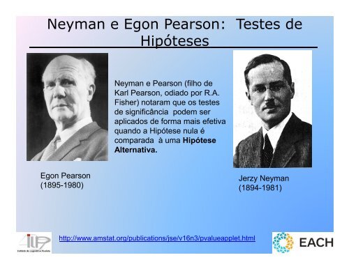 Neyman e Egon Pearson: Te