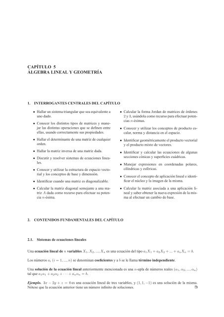 CAPÍTULO 5 ´ALGEBRA LINEAL Y GEOMETRÍA