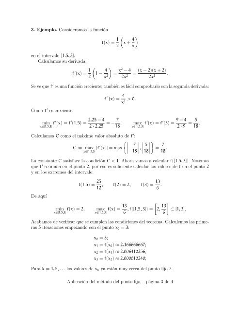2. Ejemplo. Sea f: [0.64, 2. Ejemplo. Sea f: [0.64,