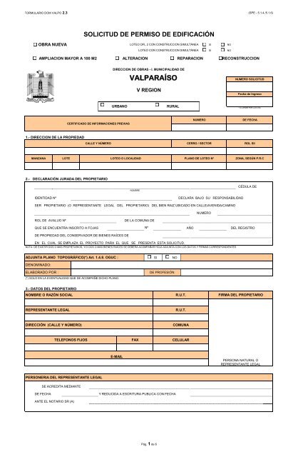 Solicitud Permiso Edificación - Municipalidad de Valparaíso