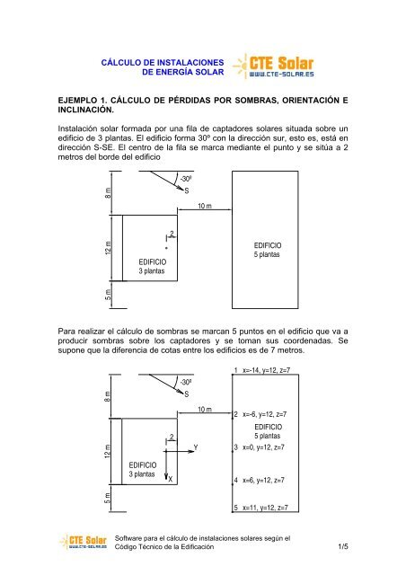 ejemplo 1 de cálculo de pérdidas por sombras ... - CTE Solar