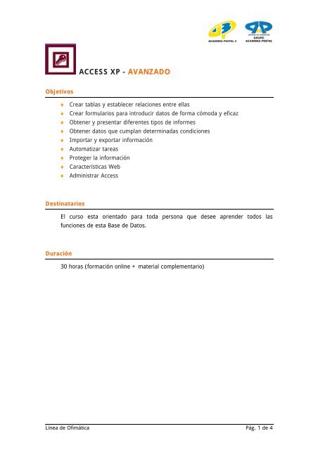 ACCESS XP - AVANZADO