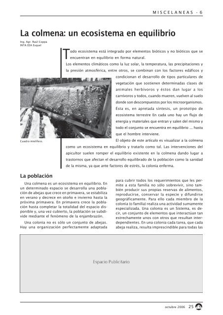 La colmena: un ecosistema en equilibrio - INTA