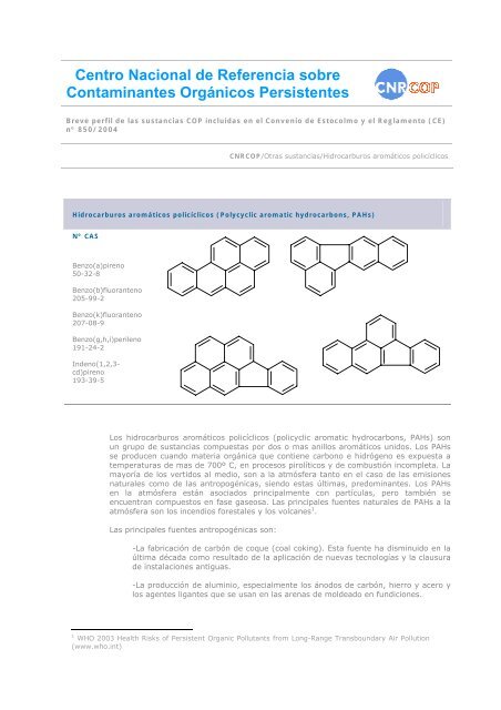 Hidrocarburos aromáticos policíclicos - cnrcop