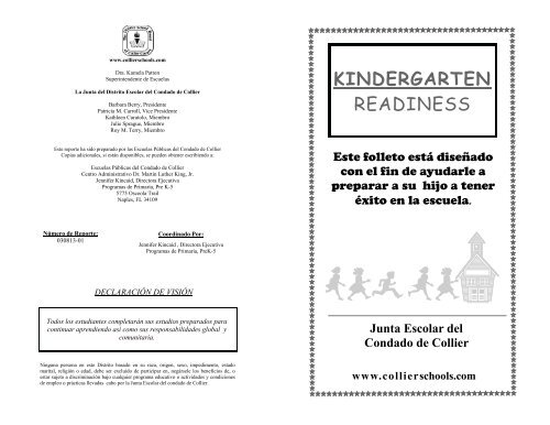 KINDERGARTEN READINESS