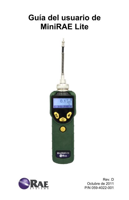 Guía del usuario de MiniRAE Lite - RAE Systems