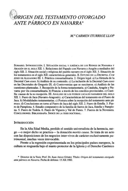 origen del testamento otorgado ante párroco en navarra