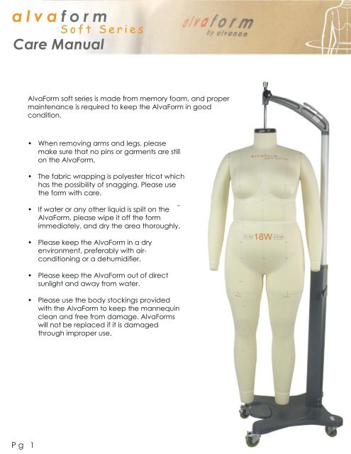 Care Manual Soft Series alva form - Alvanon