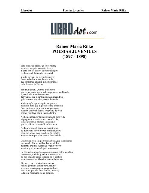 Poemas De Rilke Amor Boda Rainer Maria Rilke Wikipedia, La