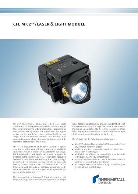 Datasheet CFL MK2 Laser light module - Rheinmetall Defence