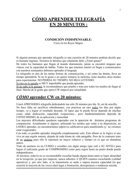 CÓMO APRENDER TELEGRAFÍ