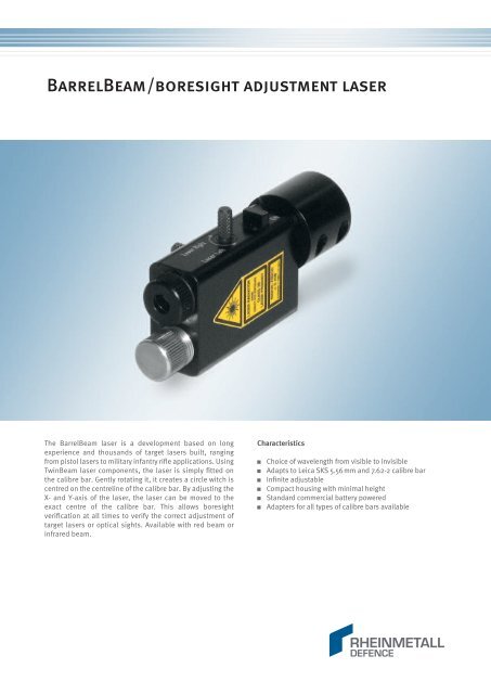 Datasheet BarrelBeam/boresight adjustment laser - Rheinmetall ...