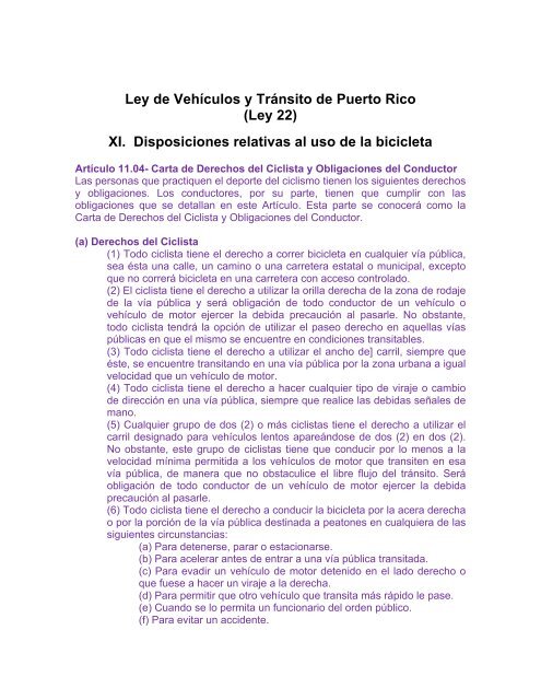 Ley 22 - Carta de derechos - Ciclismo (2) - UPRM