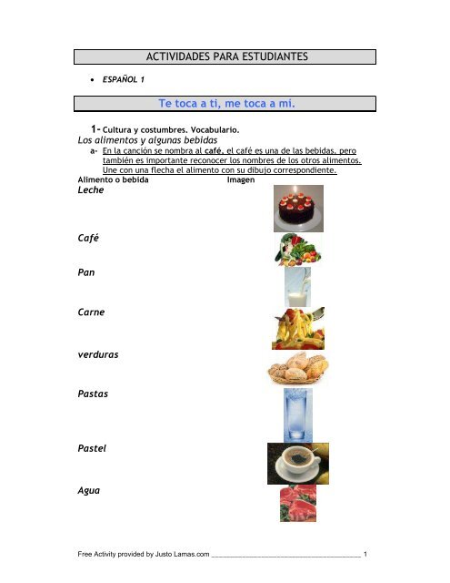 ACTIVIDADES PARA ESTUDIANTES Te toca a ti, me ... - Justo Lamas