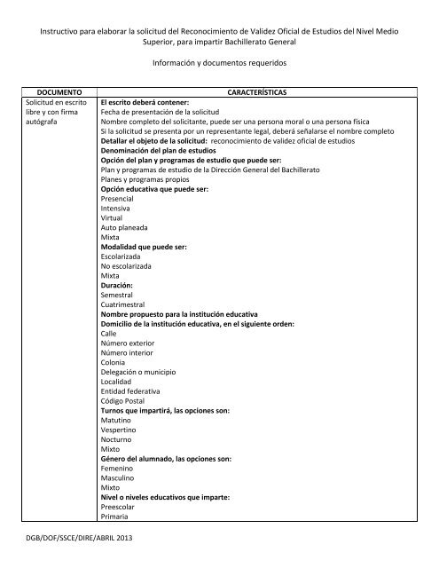 Consultar documento - Dirección General del Bachillerato Consultar documento - Dirección General del Bachillerato