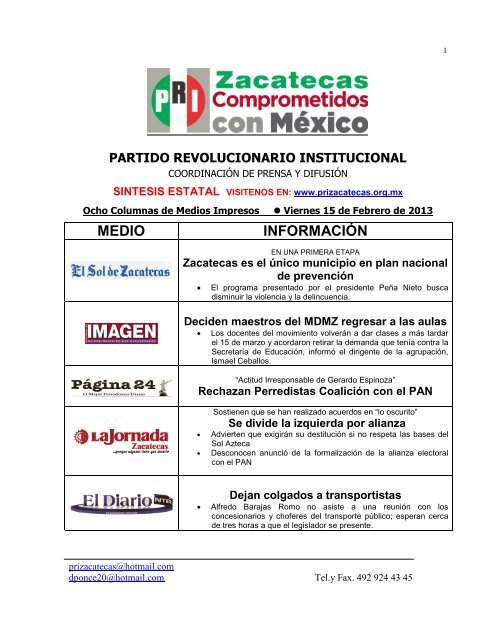 partido revolucionario institucional - PRI | Banco de Información