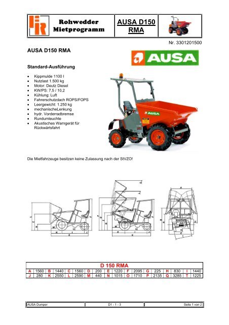 AUSA D150 RMA