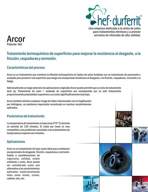 Descarga el Catalogo en PDF. - Hef-Durferrit de México SA de CV