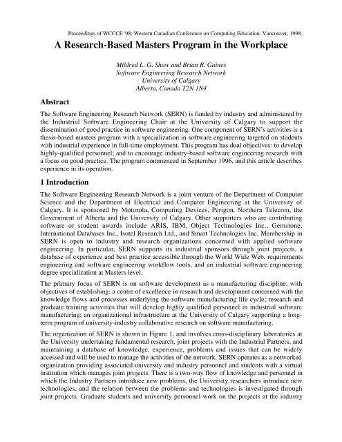 A Research-Based Masters Program in the Workplace