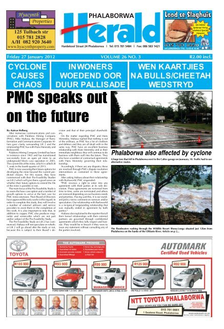 PMC speaks out on the future - Letaba Herald