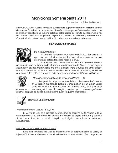 Moniciones Semana Santa 2011