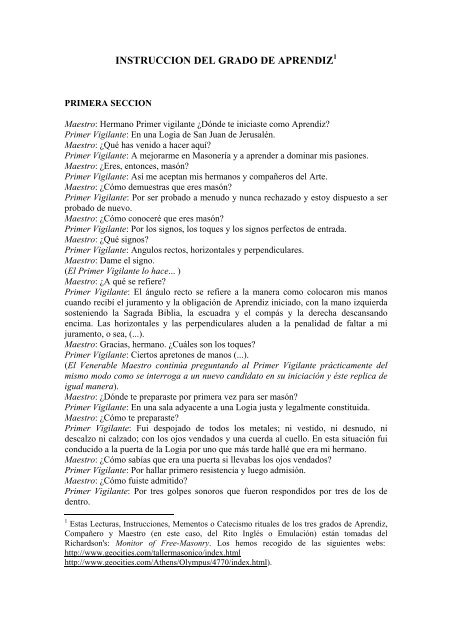 INSTRUCCION DEL GRADO DE APRENDIZ - Instituto DEMER