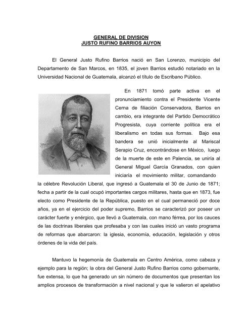 Justo Rufino Barrios Auyón - Ministerio de la Defensa de Guatemala