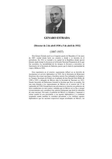 GENARO ESTRADA (1887-1937) - Academia Mexicana de la Historia