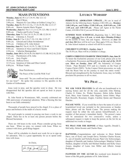 June 3 - St John's Catholic Church