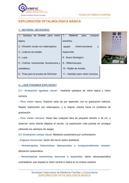 exploración oftalmológica básica - Sociedad Valenciana de ...