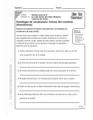 Estrategia de vocabulario: Claves de contexto (sinónimos y ...