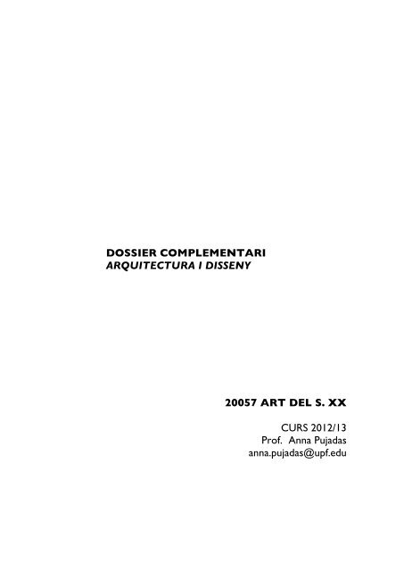 DOSSIER COMPLEMENTARI ARQUITECTURA I ... - Anna Pujadas