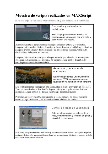 Ejemplos de scripts realizados en MAXScripts