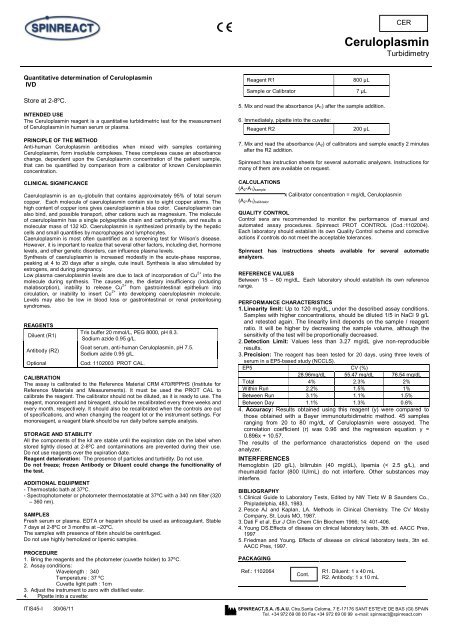 Ceruloplasmin - Spinreact