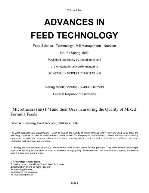 "Microtracers® F and Their Uses in Assuring the ... - micro-tracers, inc.