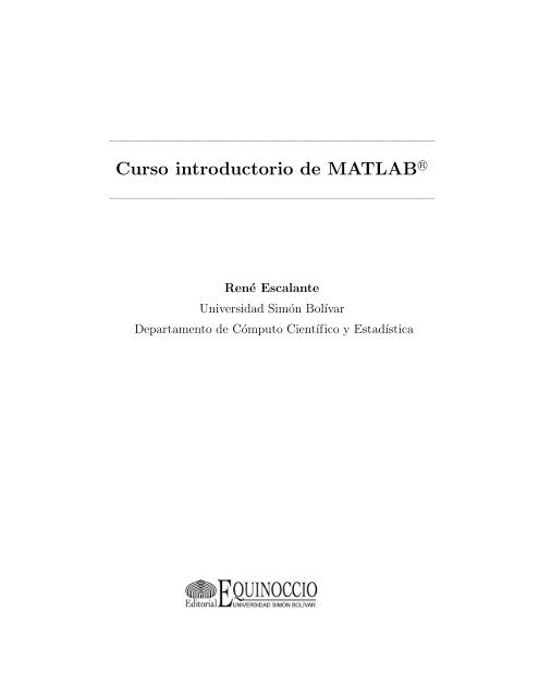 Curso introductorio de MATLAB